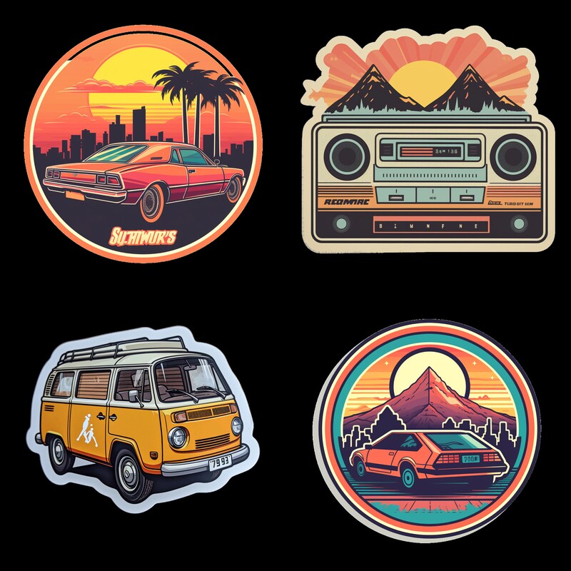 Retro Stickers - Etsy