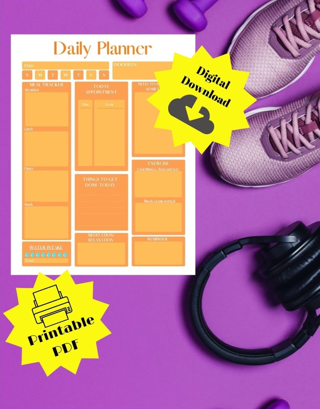 Daily Schedule Meal Tracker Exercise Meditation Etsy daily-schedule-meal-tracker-exercise-meditation-etsy