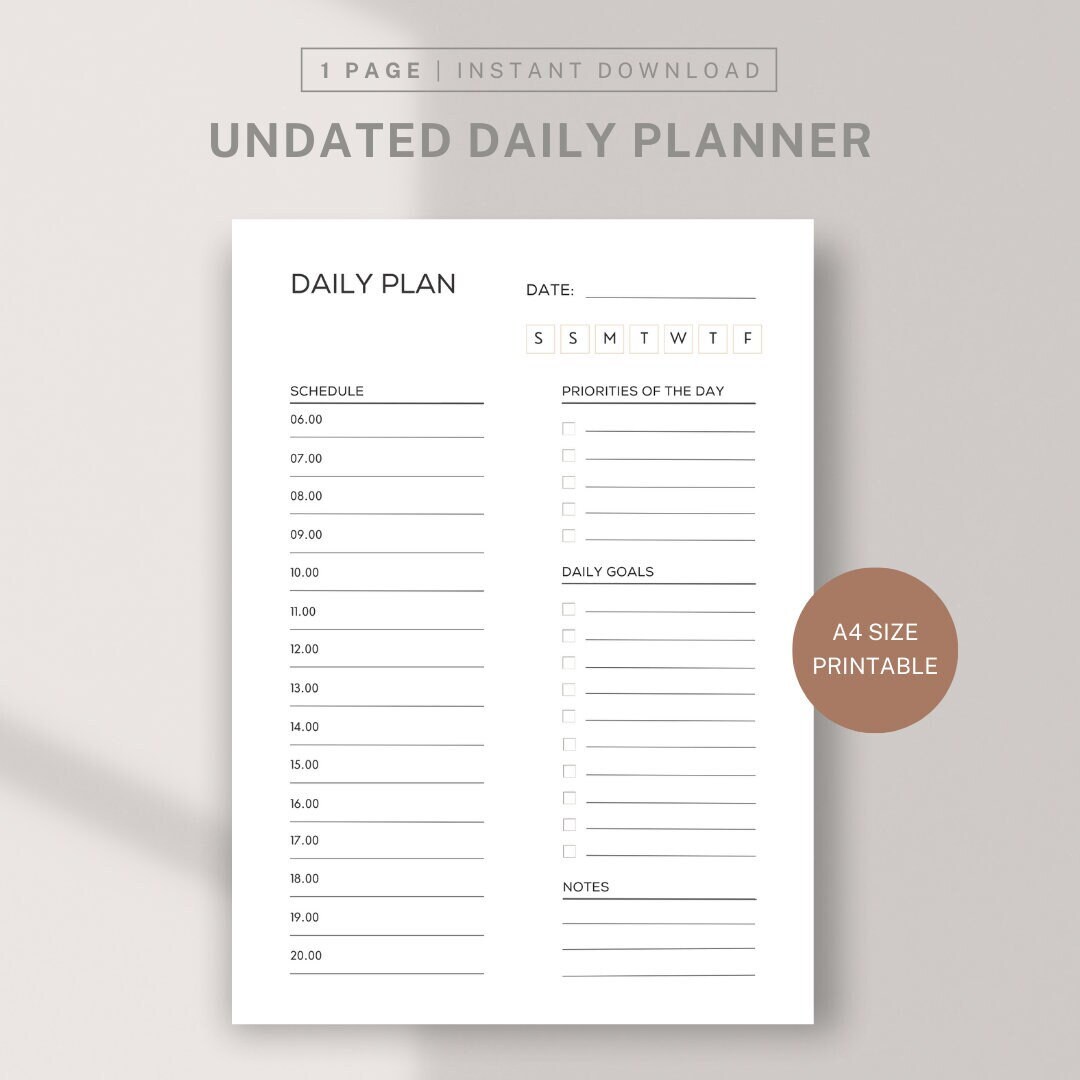 Daily Planner Printable, Daily to Do List for Personal Life / Work ...