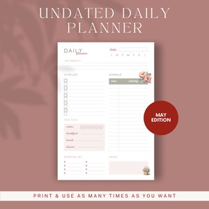 May Theme Planner Printable Planner Undated Monthly Journal May ...