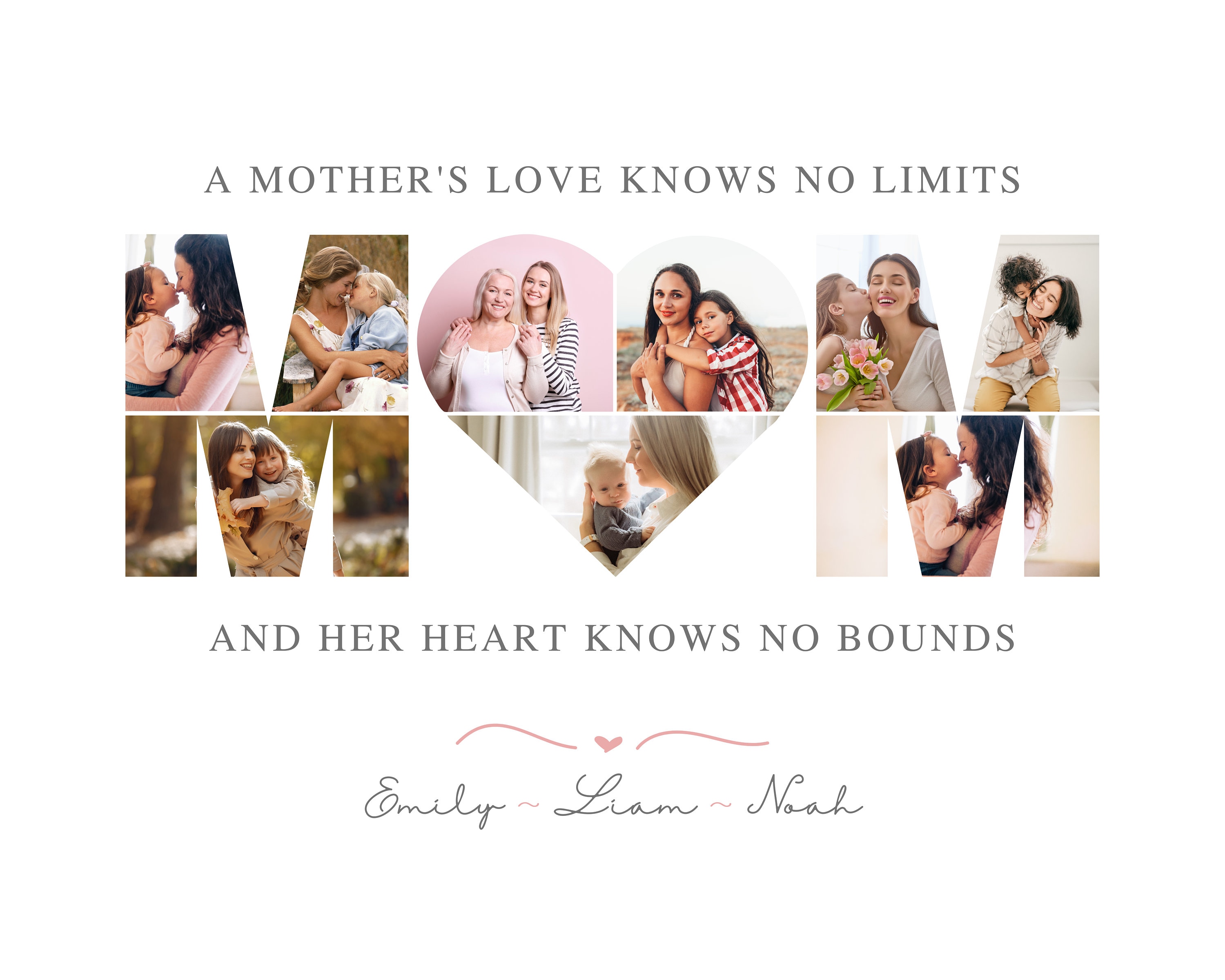 Custom Mum Photo Collage TEMPLATE, Mother's Day Gift, Gift for Mother ...