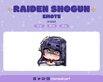 Raiden Genshin Emotes - Etsy