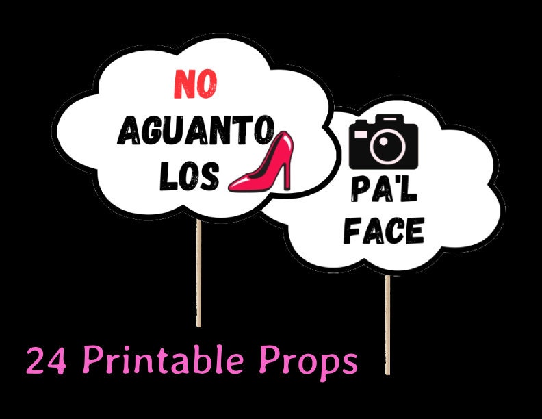 Digital Download Photo Booth Prop Signs and Decorations in Spanish ...