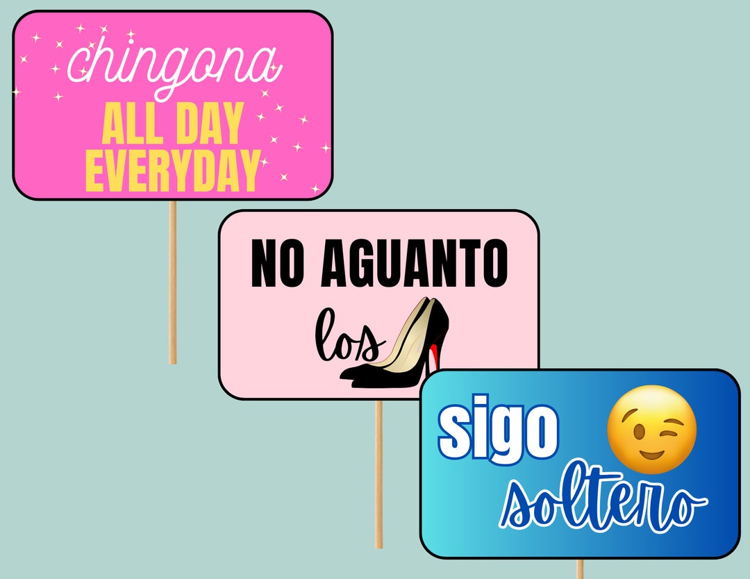 24 Spanish Colorful Party Photo Booth Props Latino Party Props ...