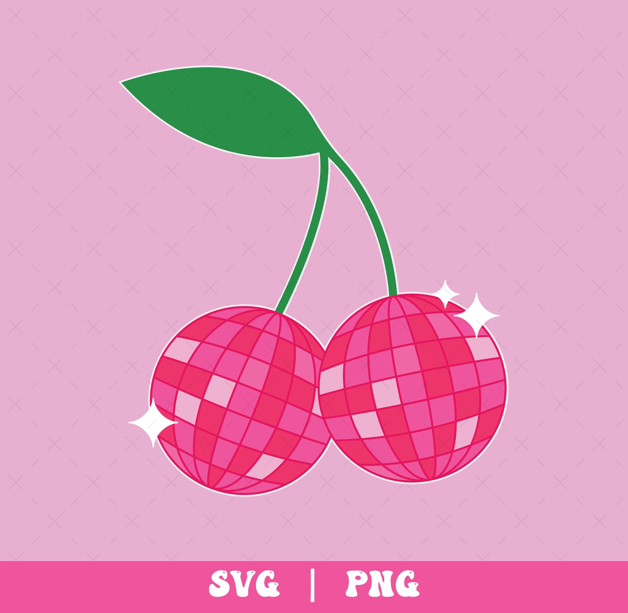 Disco Cherries SVG, PNG, Eps, Dxf, Disco Ball SVG, Sublimation Design ...