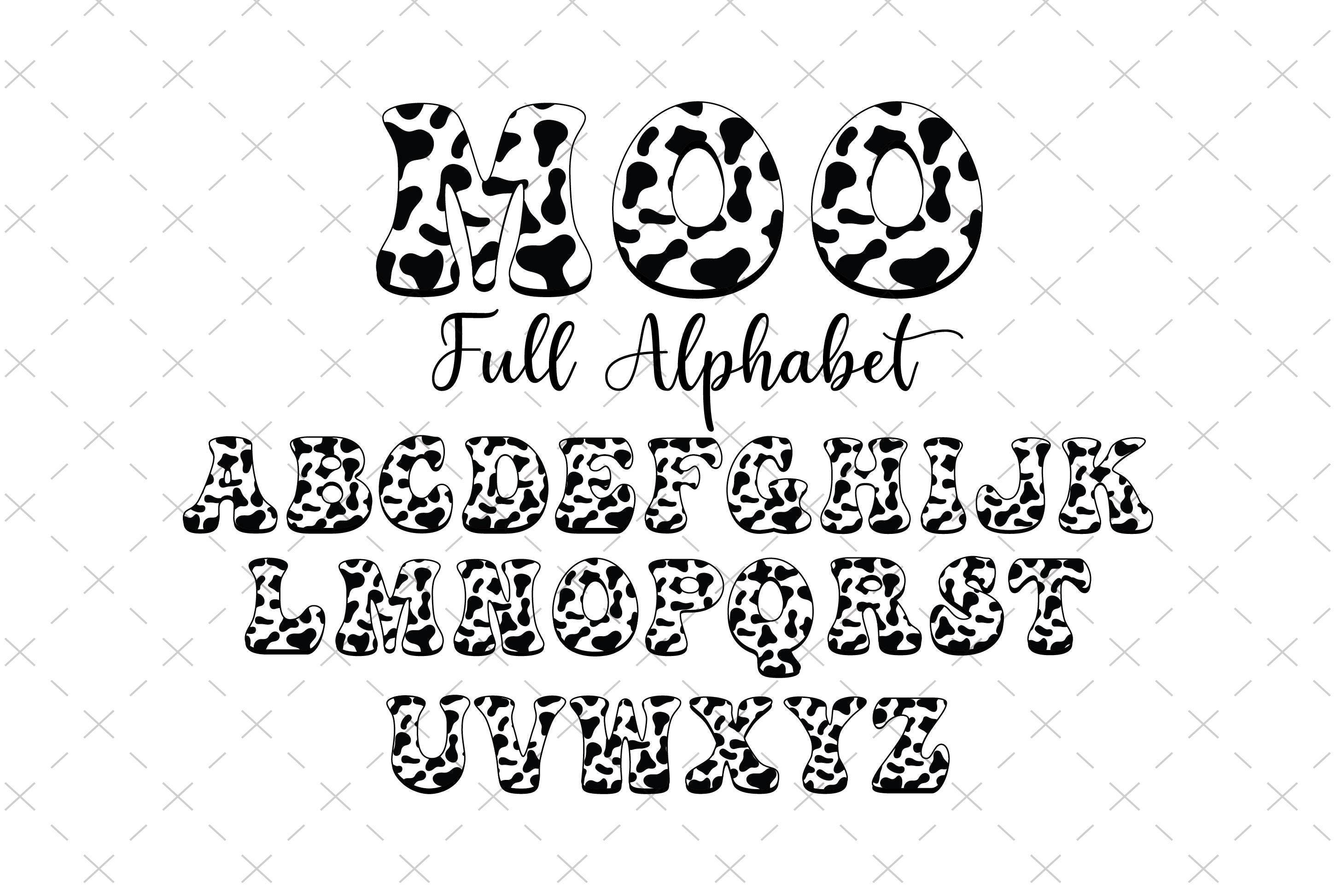 Cow Font Png, Cow Skin Font, Cow Pattern Font, Cow Letters, Cow ...
