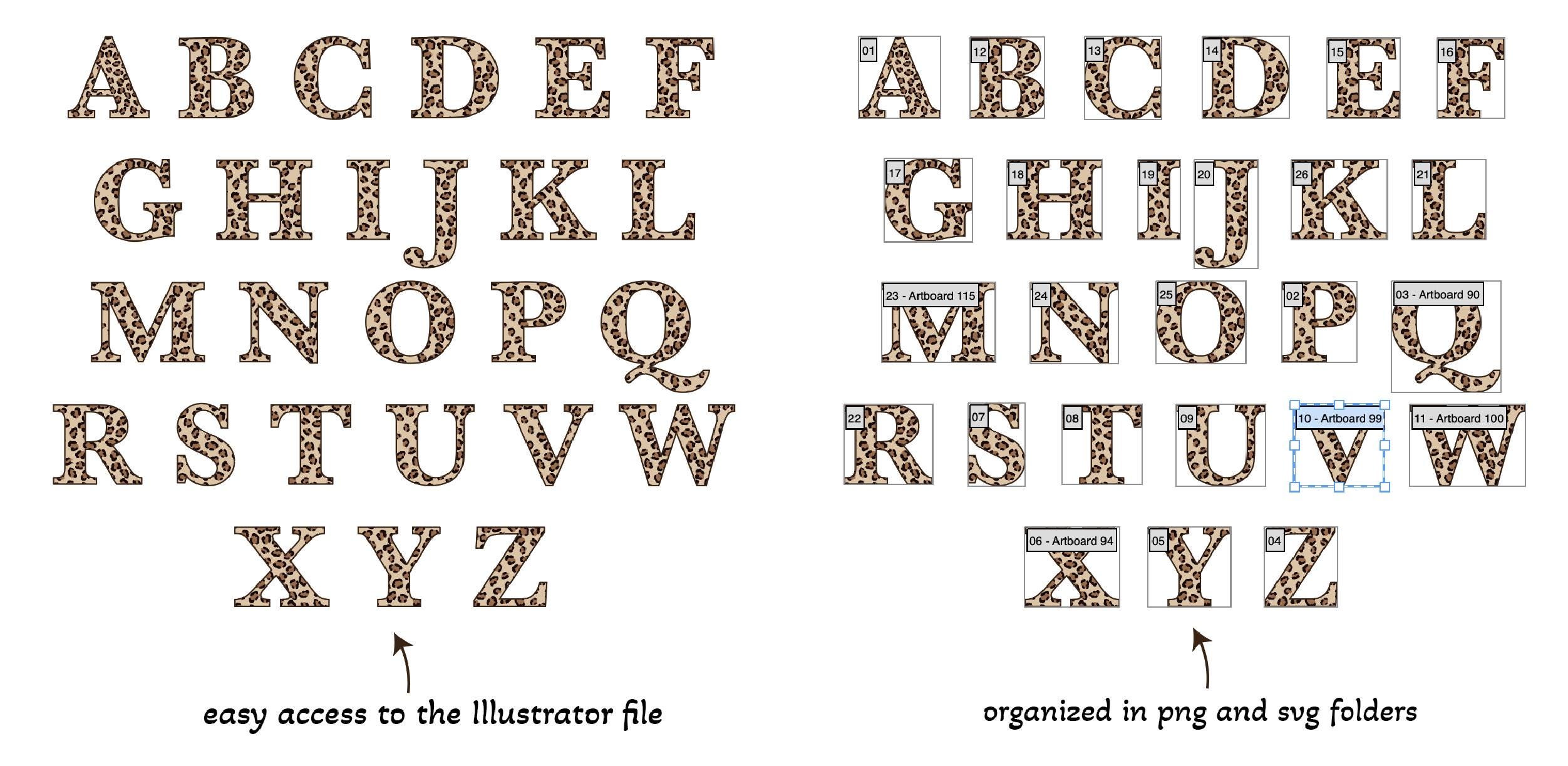 Cheetah Letters, Animal Print Alphabet Lettering, Cheetah Letters for ...