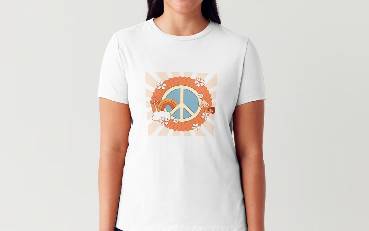 Groovy Flowers Peace Svg, Peace Sign Svg, Groovy Peace Svg, Peace Svg ...