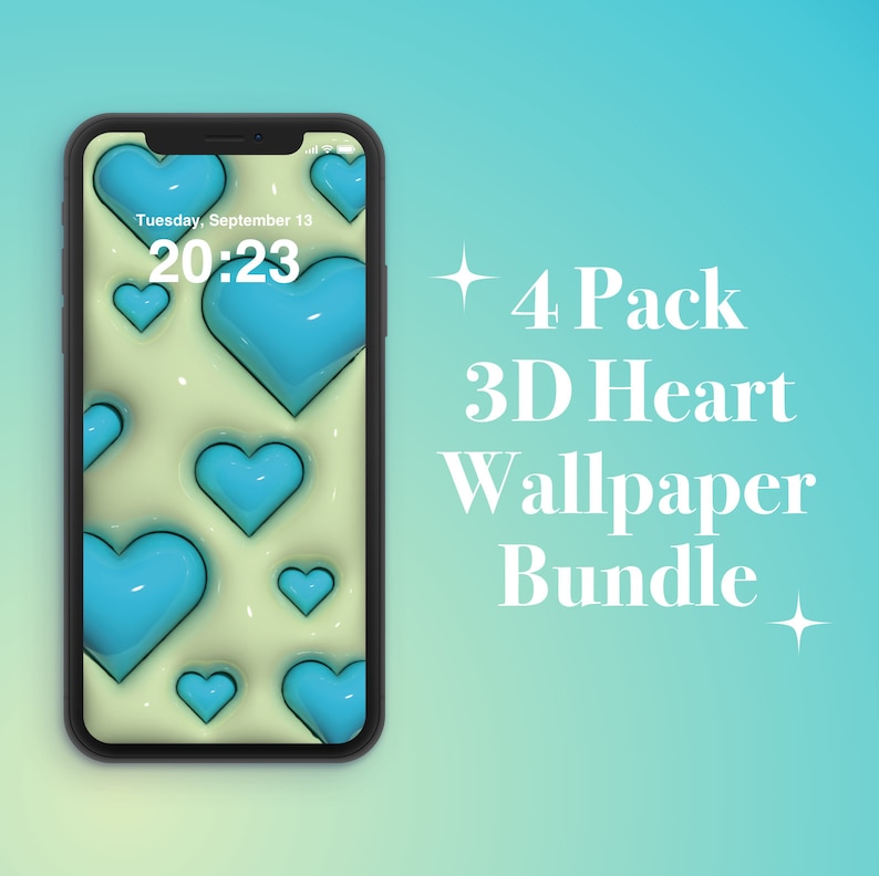 Shiny Hearts Bubble 3D Aesthetic Wallpaper for Mobile Phone / 3D iPhone ...