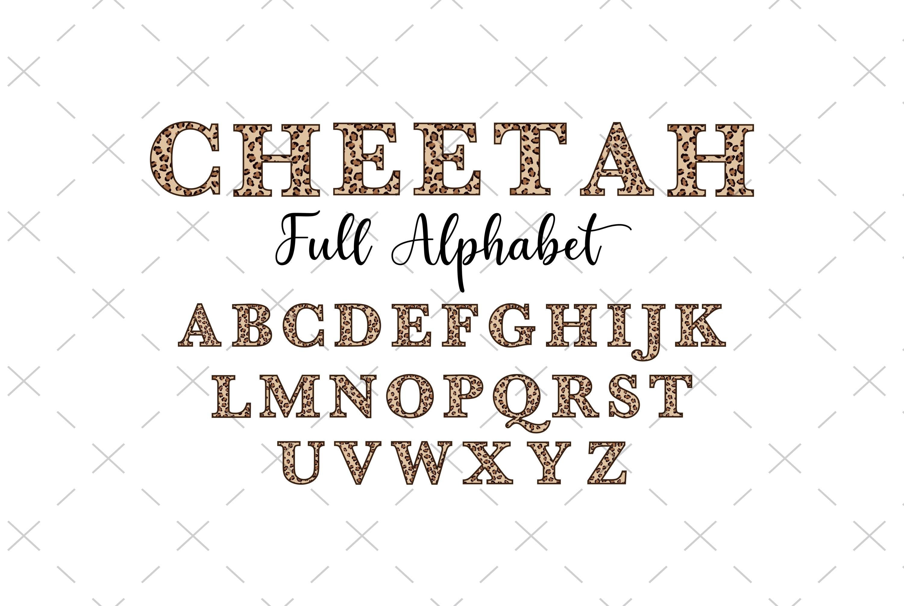 Cheetah Letters, Animal Print Alphabet Lettering, Cheetah Letters for ...