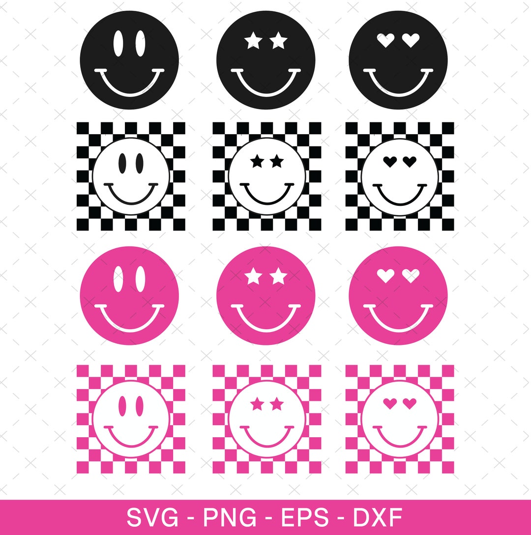 Checkered Smile Svg – Checkered Pattern Svg – Smile Svg – Smiley Face ...