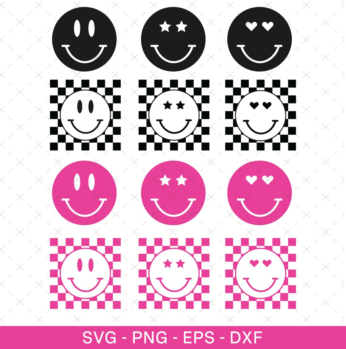 Checkered Smile Svg – Checkered Pattern Svg – Smile Svg – Smiley Face ...