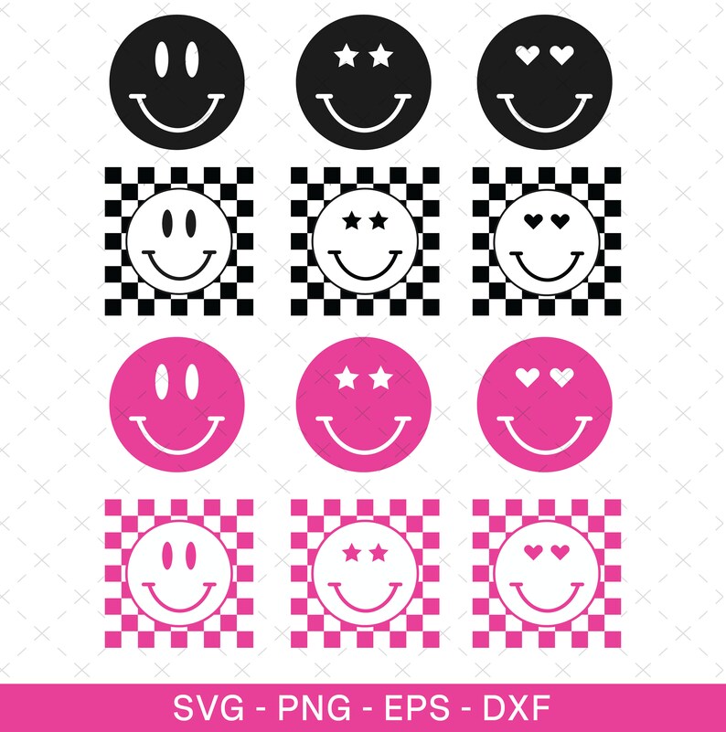 Checkered Smile Svg – Checkered Pattern Svg – Smile Svg – Smiley Face ...