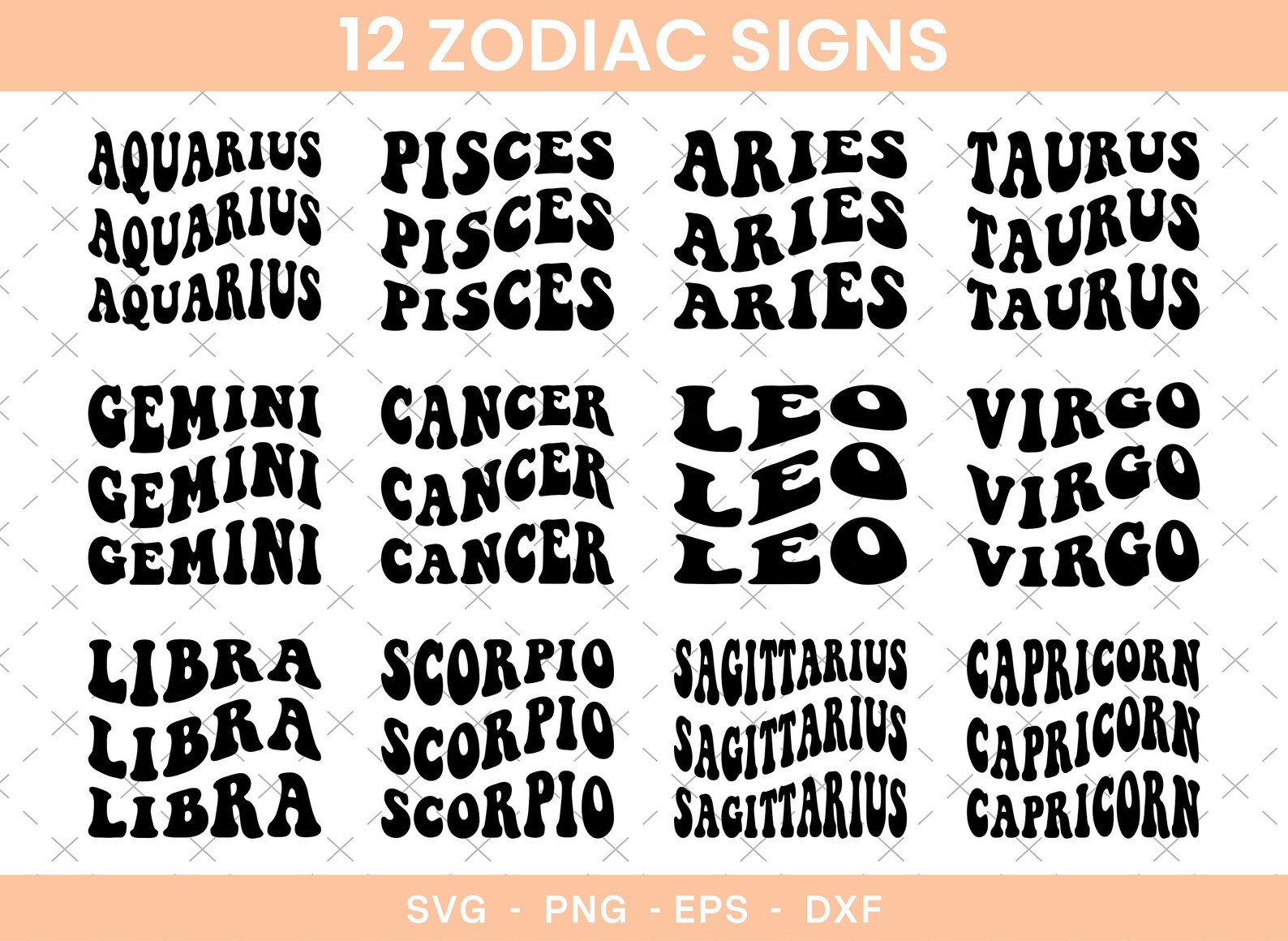 Zodiac Signs SVG Bundle, Horoscope SVG, Zodiac Cricut, Cut File Cricut ...