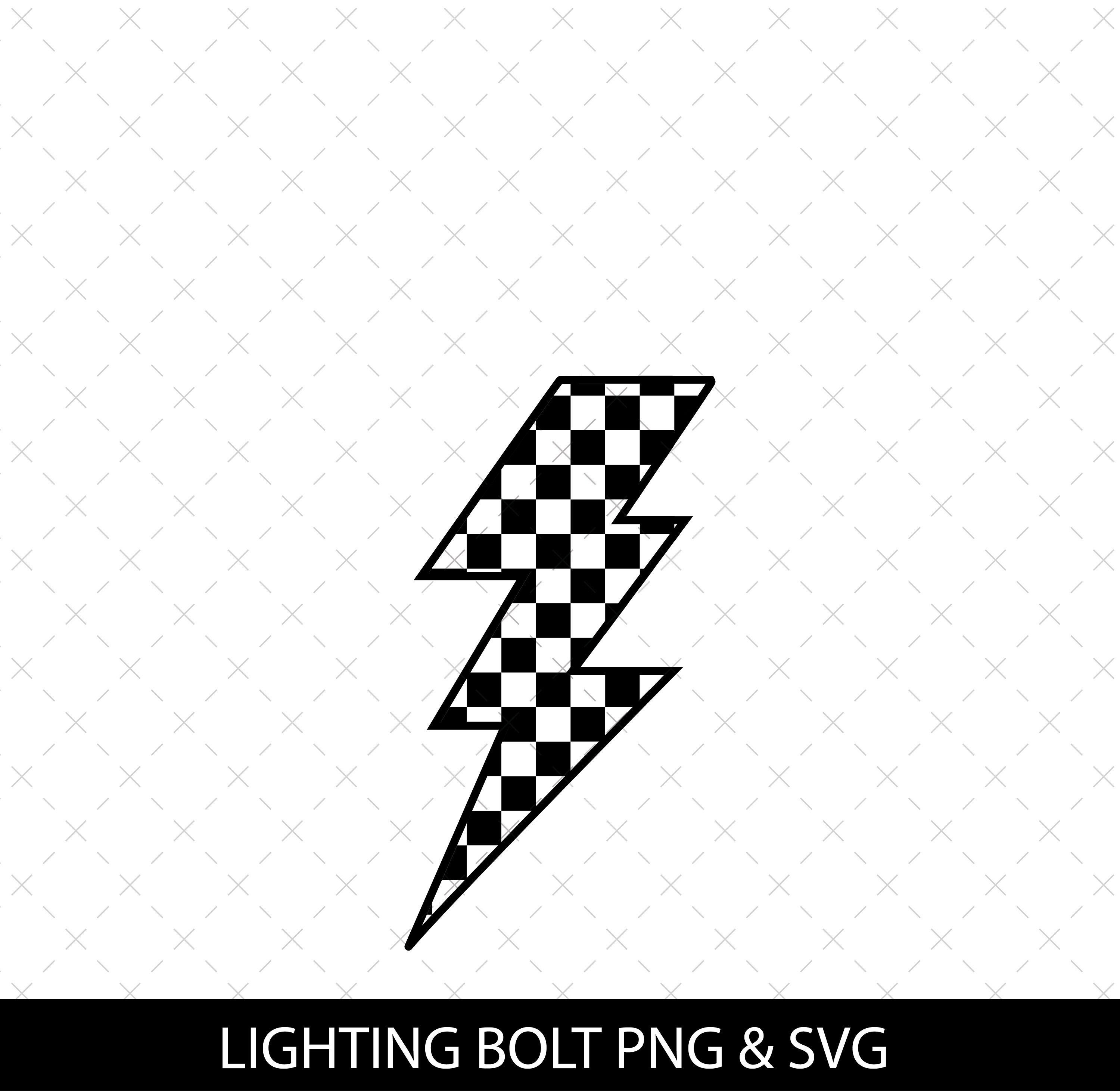 Checkered Lightning Bolt Svg, Checkered Thunder Svg, Squares Pattern ...