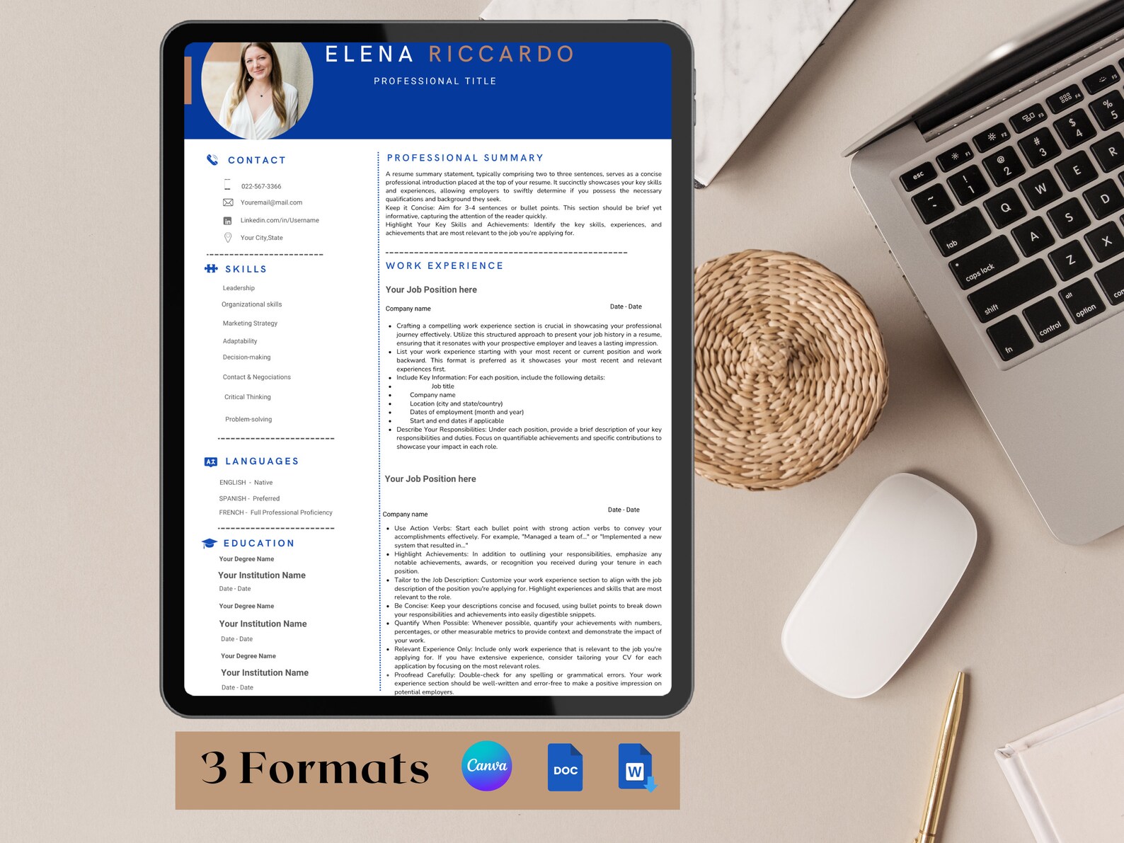 Modern Resume Template Bundle for Canva,google Docs Editable CV Design ...