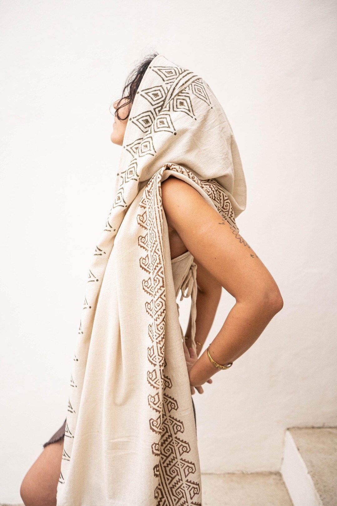 Tribal Cotton Shawl Hippie Ethnic Shawl Desert Scarf Bohemian Shawl ...
