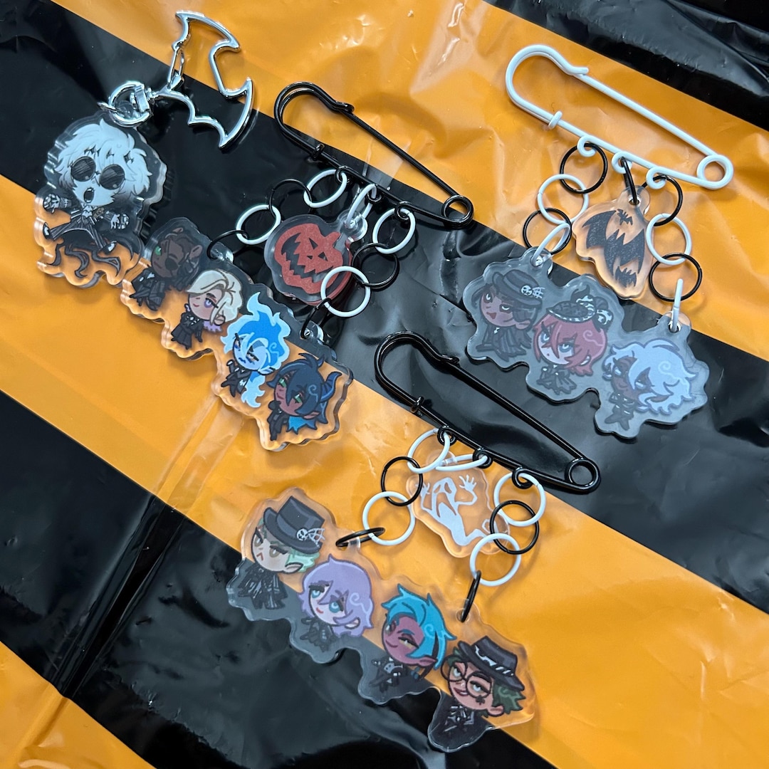 TWST Group Halloween Safety Pin Charms & Skully Charm - Etsy