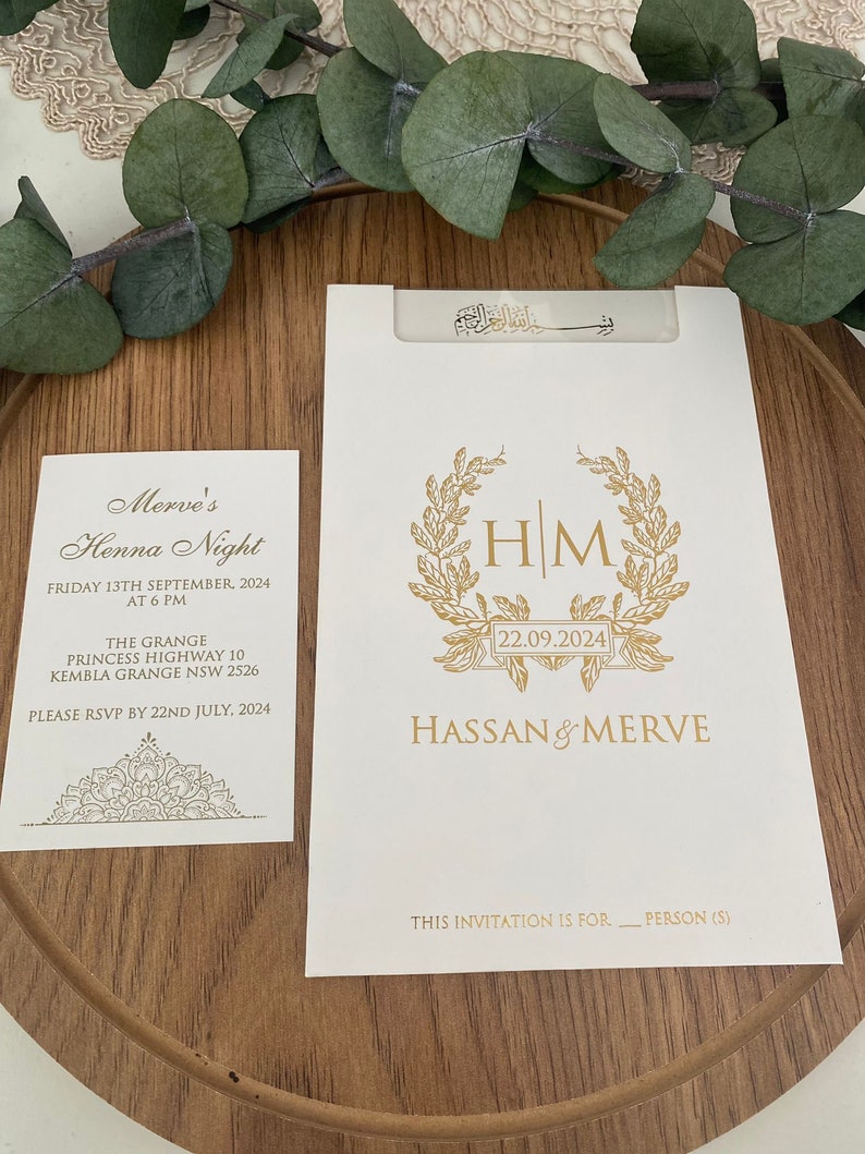 Acrylic Wedding Invitation With Henna Card - Etsy