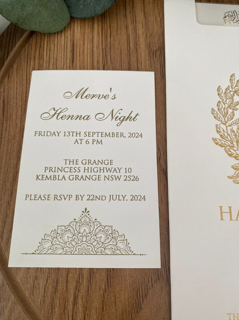 Acrylic Wedding Invitation With Henna Card - Etsy