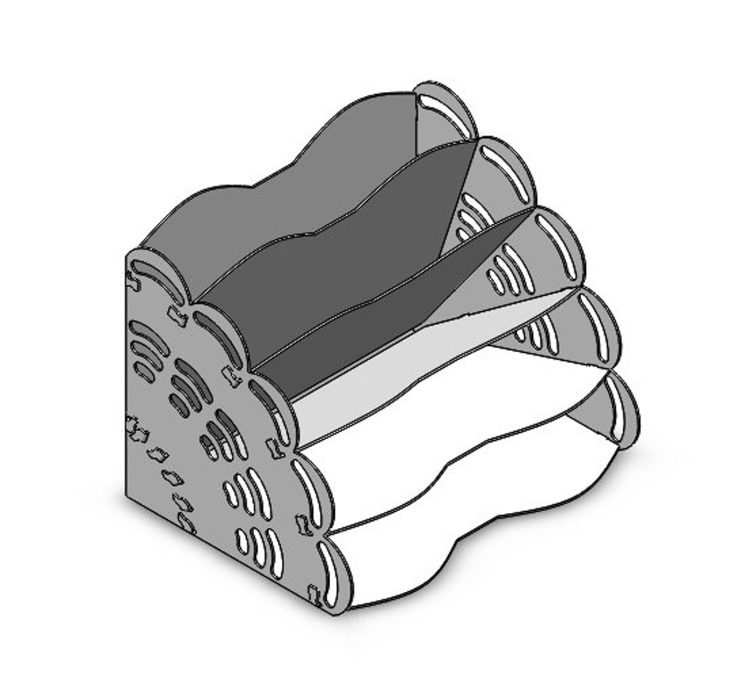 Laser Cut Organizer, DXF, Office Desktop Stationery Rack, Letter ...