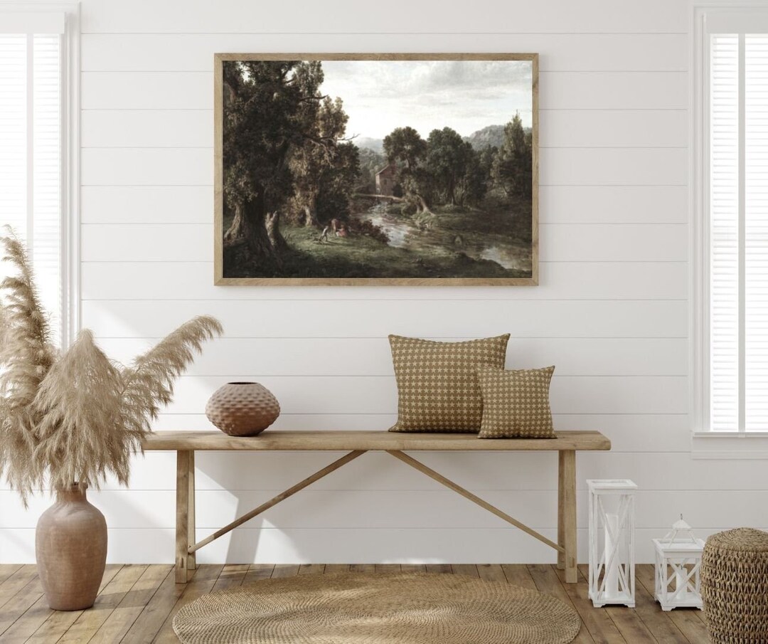 Vintage Watermill Print | PRINTABLE Download Art | English Farmhouse ...