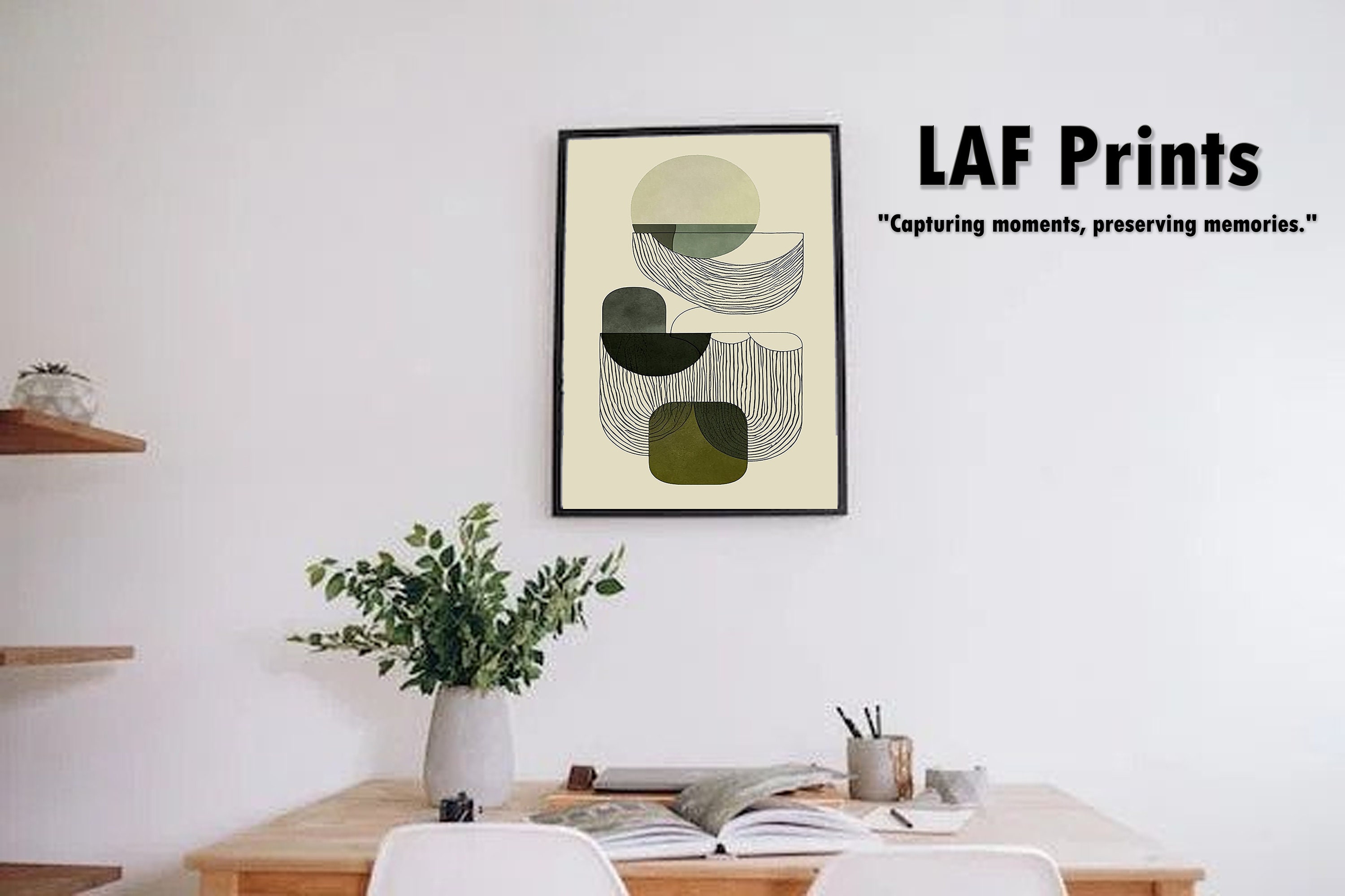 LAF Prints | Geometric Boho Art, Earth Tone, Sage Green, Botanical ...