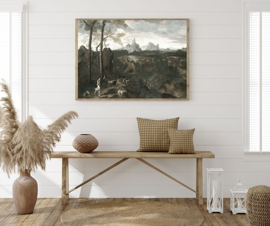 Vintage Shepard Painting | Goats | Sheep | English Farmhouse Print ...