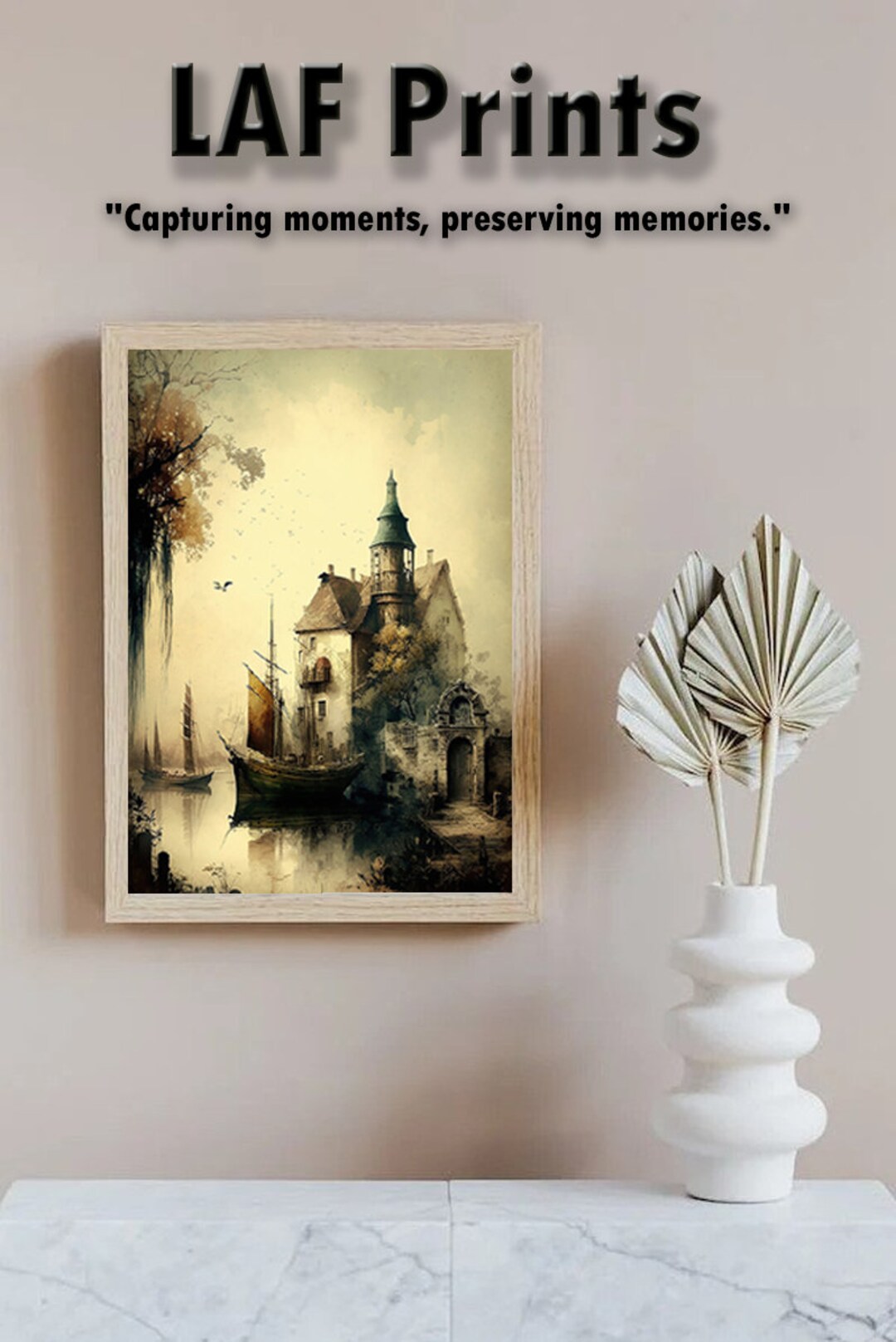 LAF Prints | Colonial Era Vintage Town Oil Painting Victorian ...
