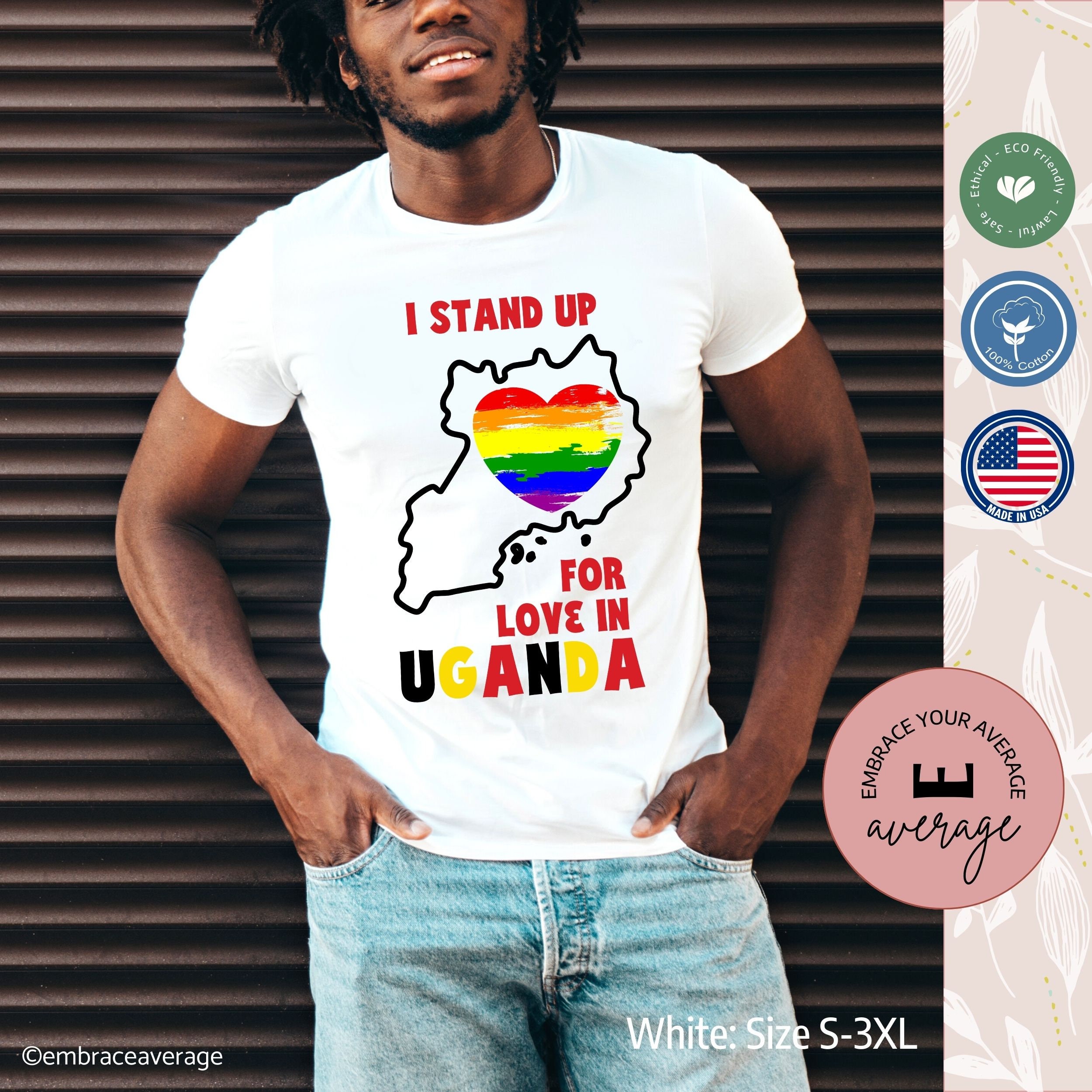 LGBTQ UGANDA Shirt, I Stand up for Love in Uganda, Uganda's Anti ...