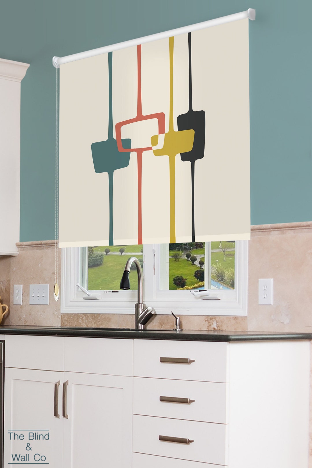 Mid Century Roller Shades, Retro Colors Roller Shades, Warm Colours ...