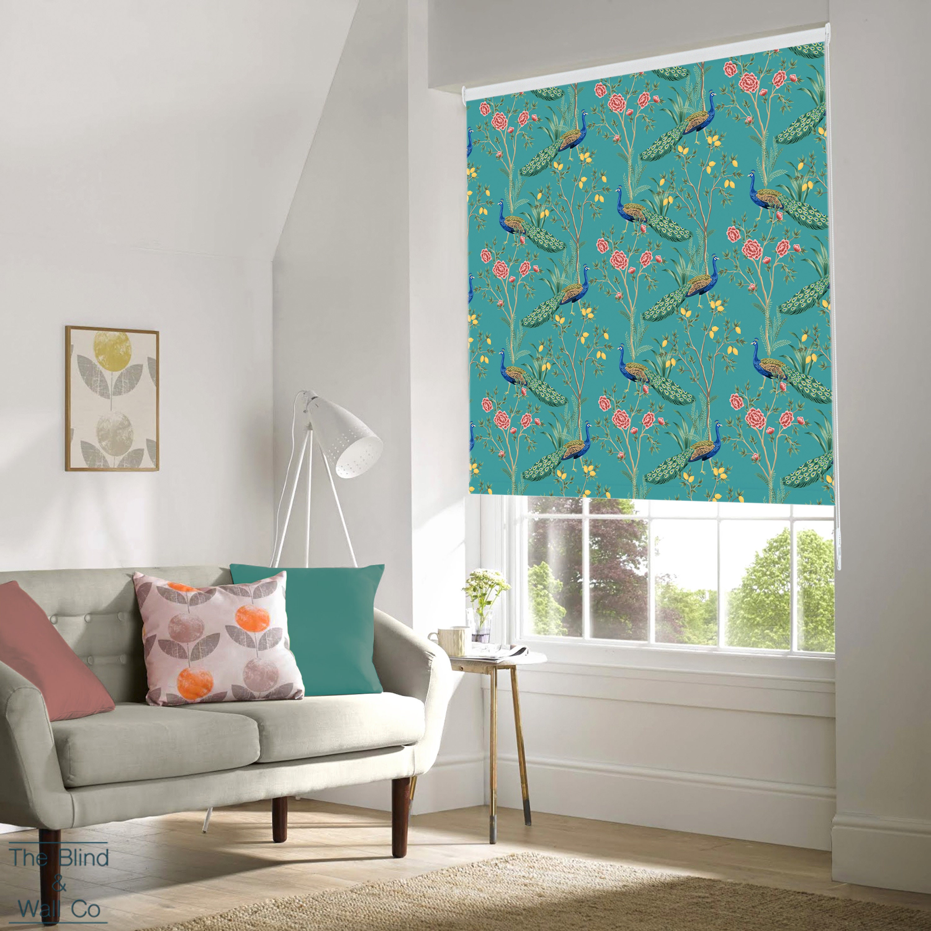 Vintage Chinoiserie Roller Shades Peacock and Flowers Roller - Etsy