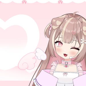 Soft Pink Stream Overlay for Vtubers | Bow Angel Aesthetic | Twitch ...