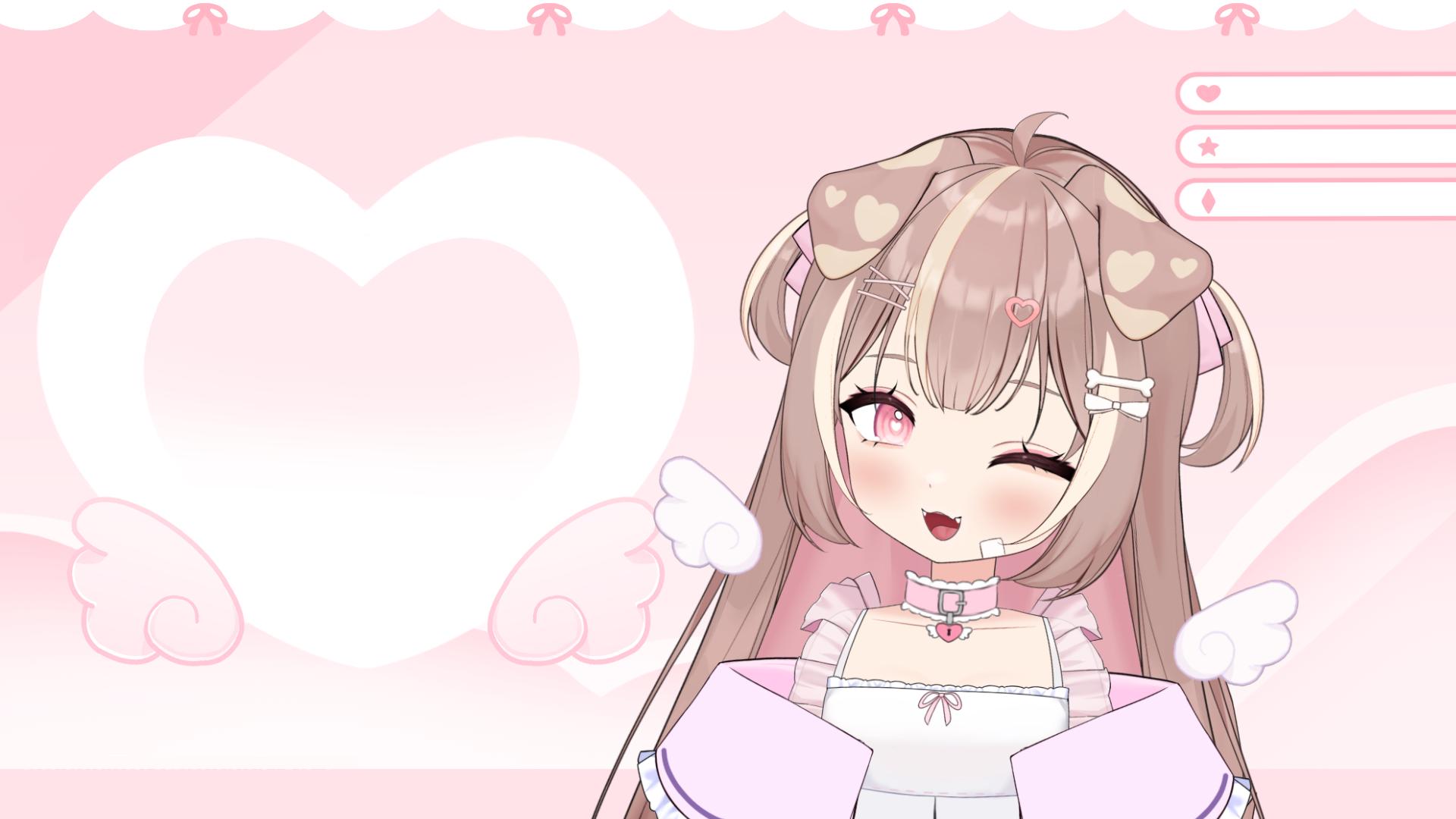 Pink Animated Stream Overlay: Bow Angel Vtuber Twitch, Youtube, Kick - Etsy