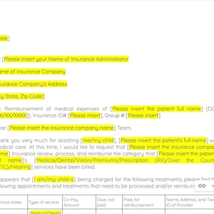 Reimbursement Letter for Medical Expenses | Printable Template| Medical ...