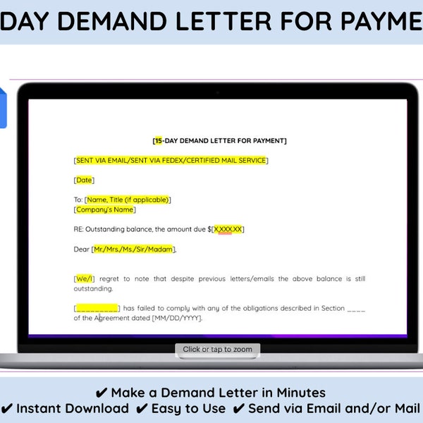Payment Demand Letter - Etsy