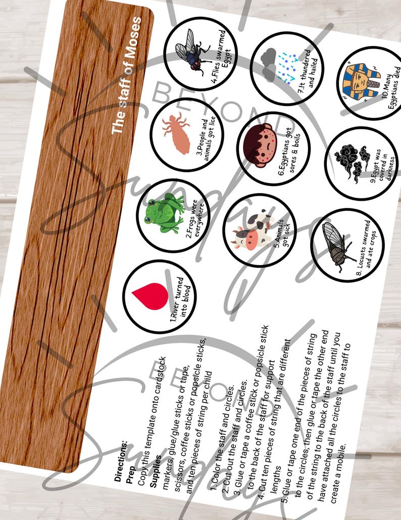 10 Plagues of Egypt Children's Activity for Church - Etsy