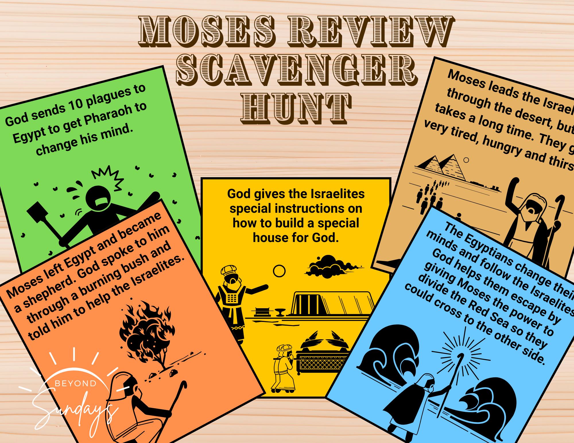 Moses Bible Review Scavenger Hunt and Sorting Take Home Page - Etsy