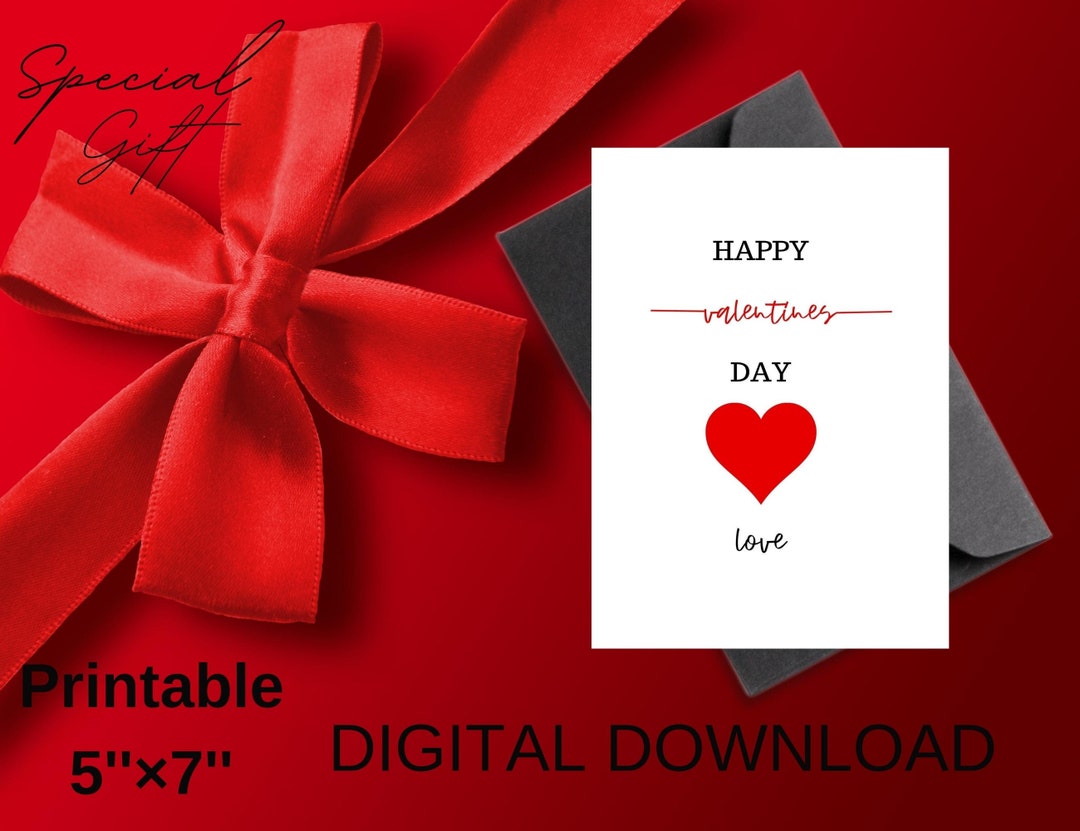 Valentine's Day Printable Card/instant Download/pdf/card Template ...