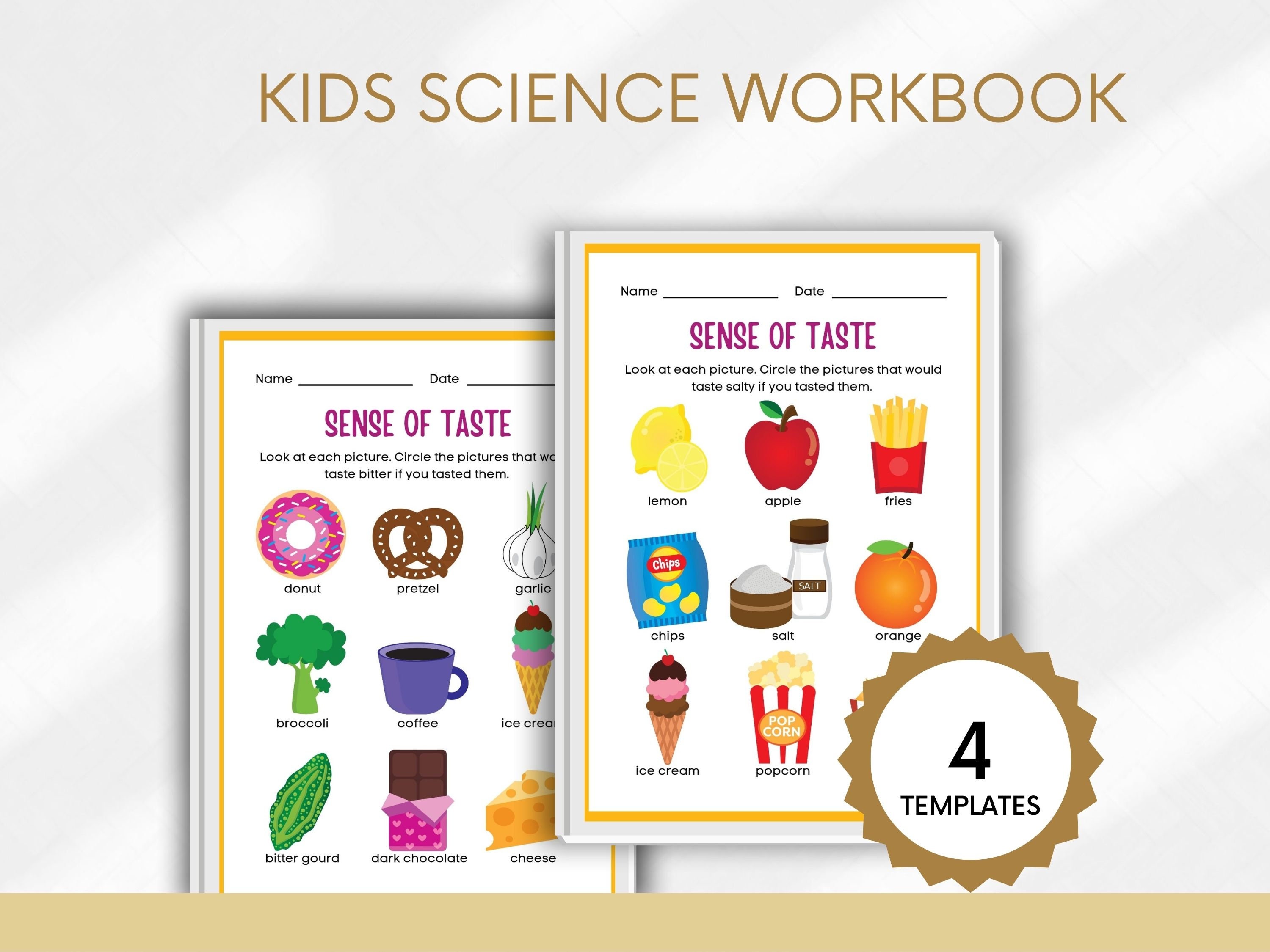 Interactive Sense of Taste Worksheet for Kids Explore Flavors, Learning ...