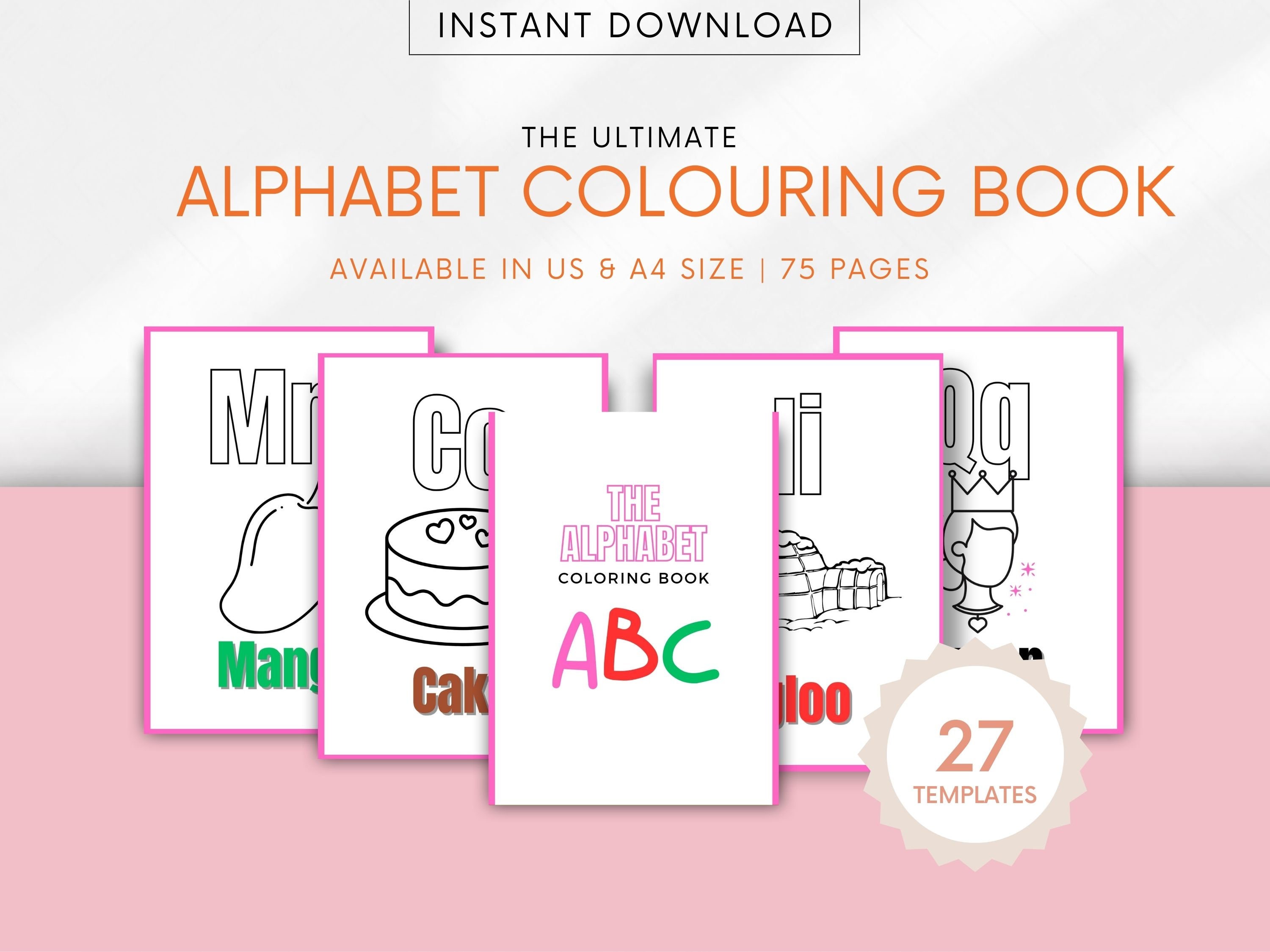 Ultimate Alphabet Coloring Book Educational Digital Download for Kids ...