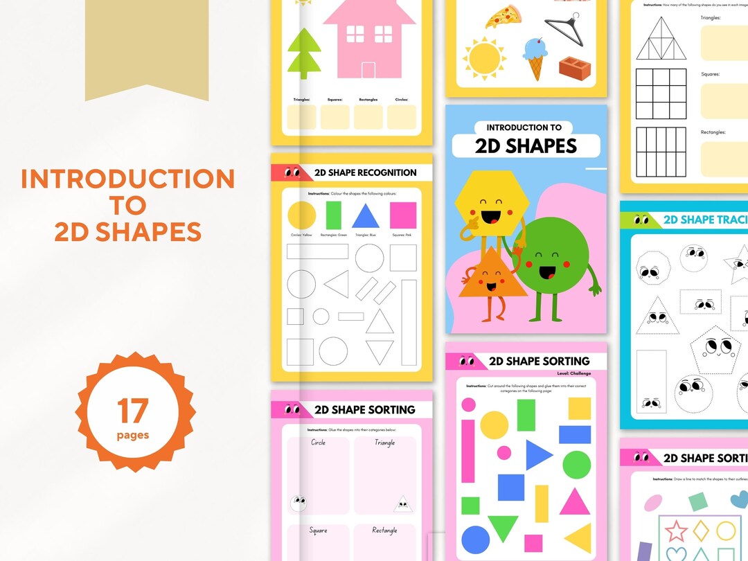 2D Shapes Worksheets for Kids Preschool and Elementary Geometry ...