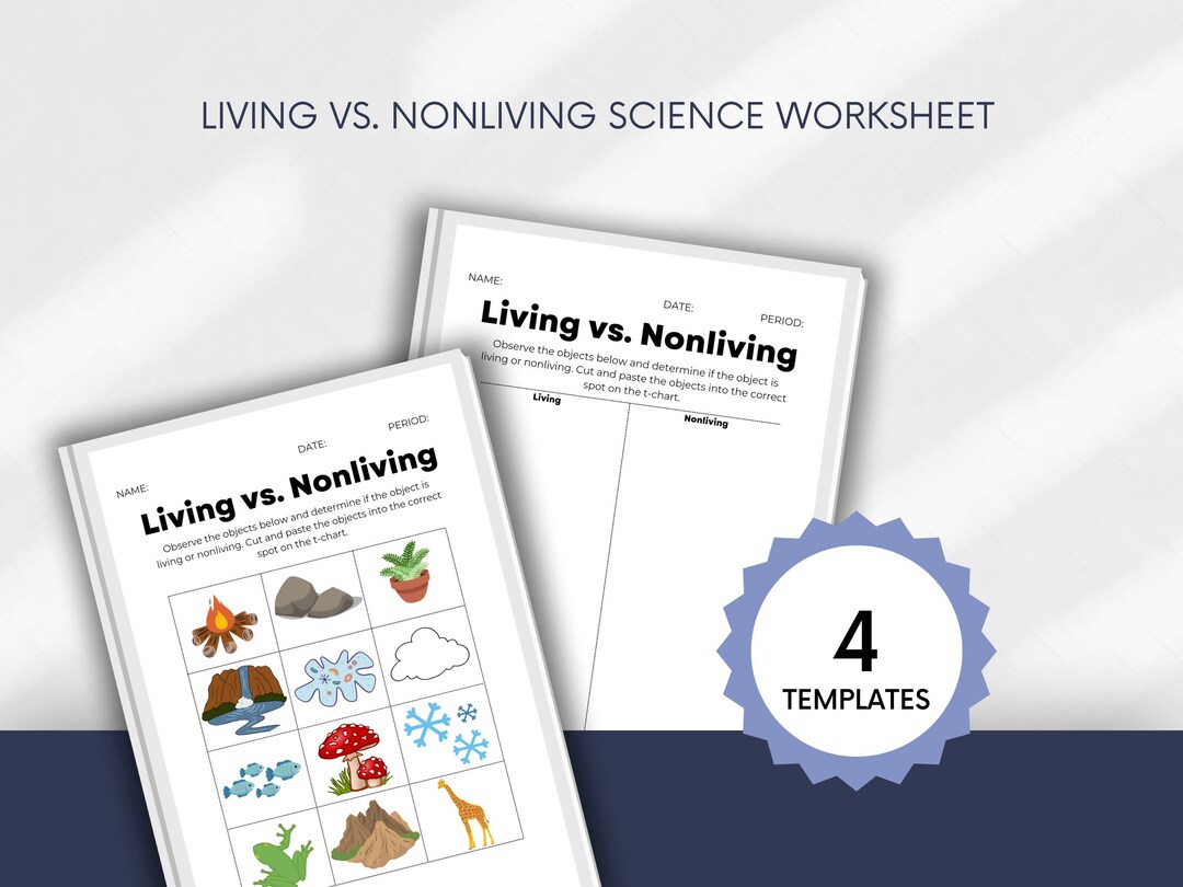 Engaging Living Vs. Nonliving Science Worksheet for Kids - Interactive ...