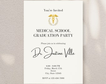 Medical Graduation Invitation Medical Graduation Party Editable ...