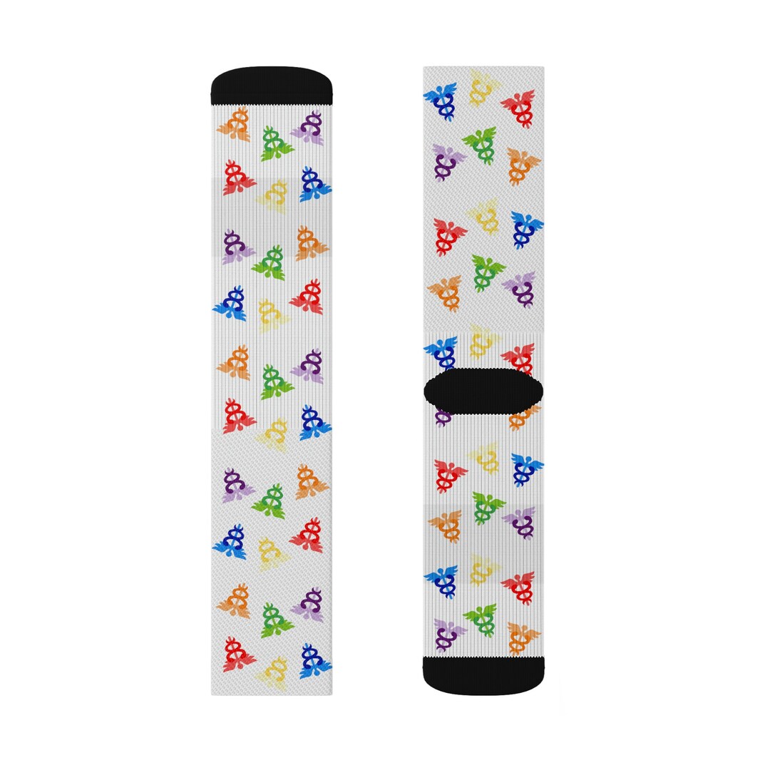Rainbow Pride Caduceus Medical Socks - Etsy