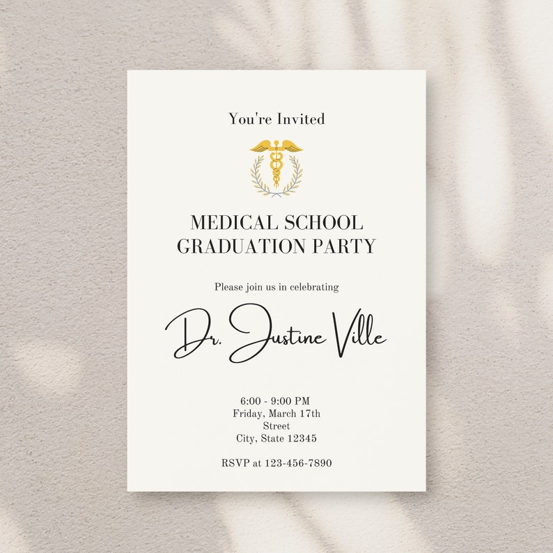 Medical School Graduation Match Day Party Invitation Medical School ...