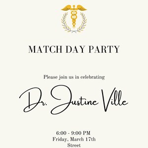Medical School Graduation Match Day Party Invitation Medical School ...