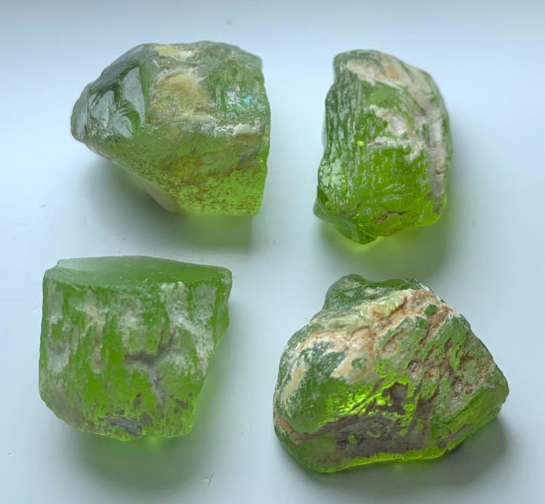 Natural Rough Peridot Lot 42 Carats | 4 Pieces | Faceting & Jewelry ...