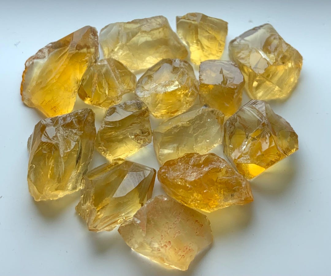 Raw Citrine Gemstone Lot: Natural Yellow Crystals for Jewelry Making ...