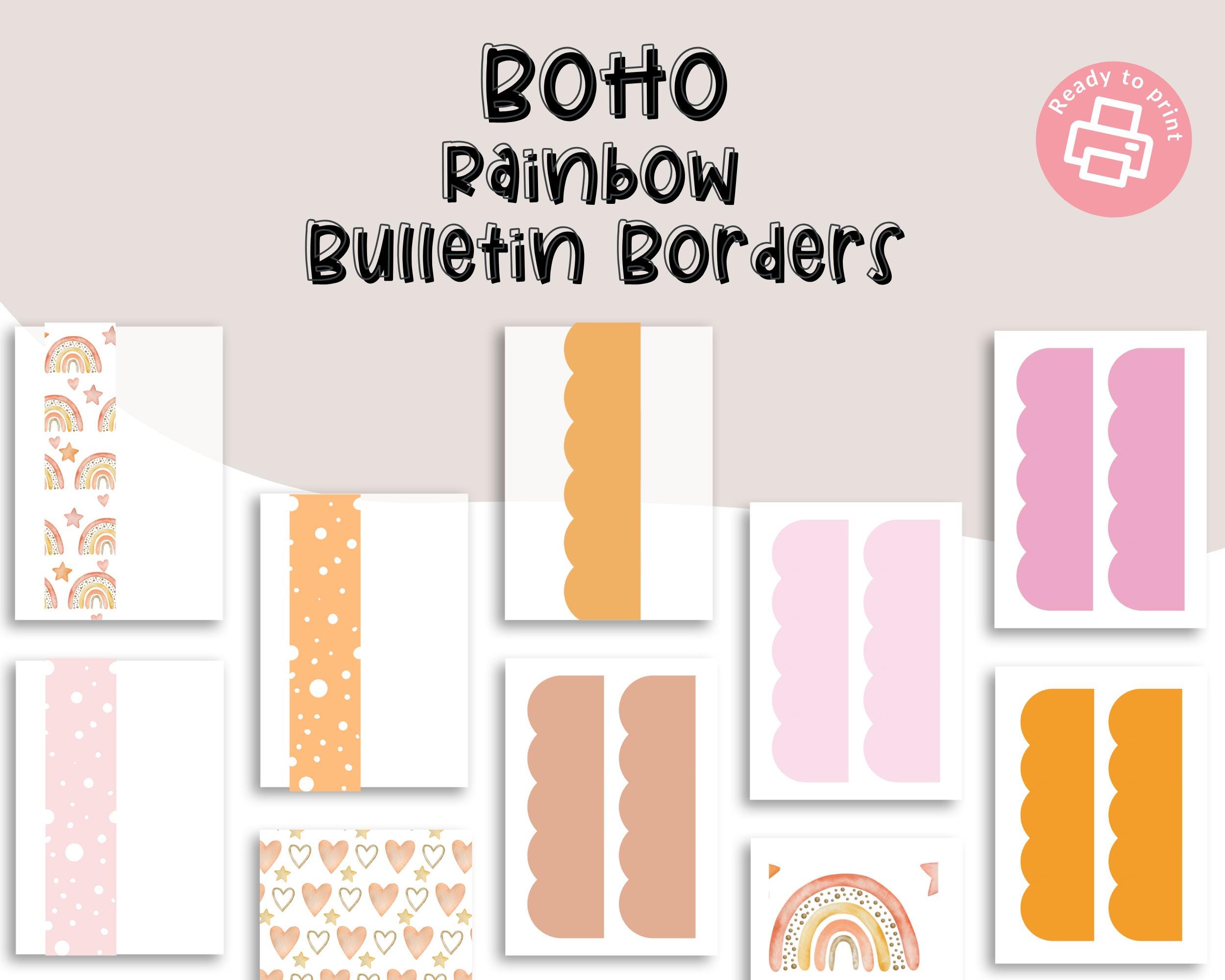 Boho Classroom Decor Printable Bulletin Board Borders Boho Rainbow ...